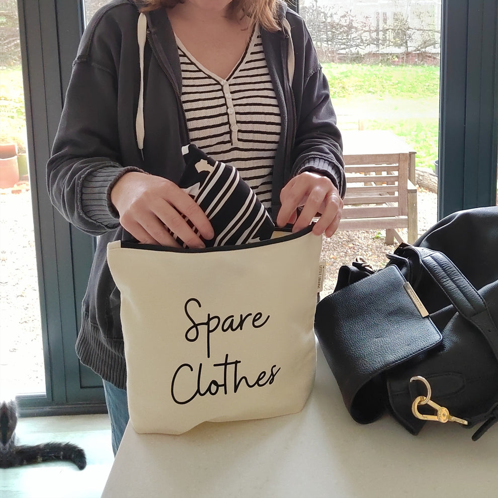 Spare Clothes Canvas Zipped Pouch Monochrome – The Little Luggage Co